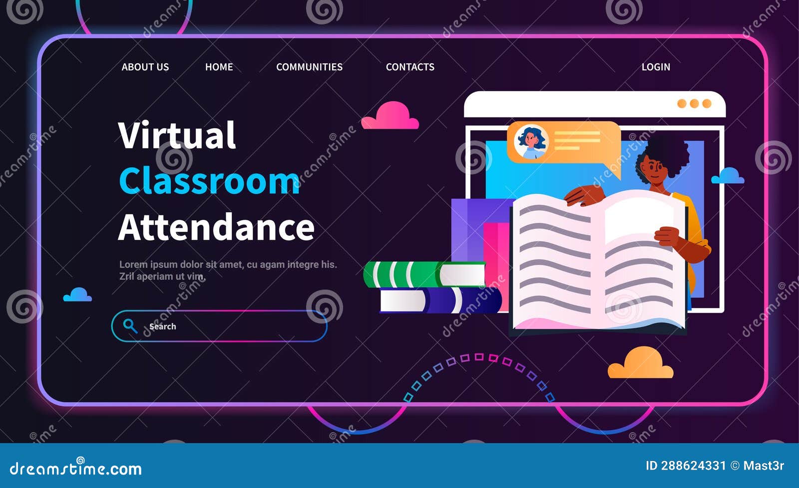 Student in Virtual Classroom Using Smart Interactive Board Virtual ...