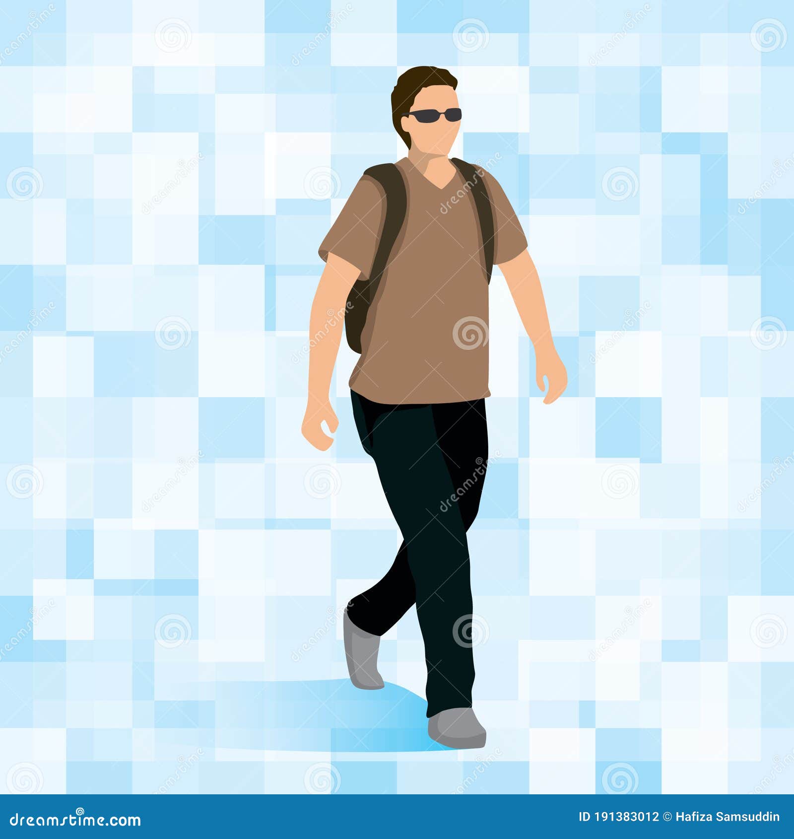 Student Walking. Vector Illustration Decorative Design Stock Vector ...