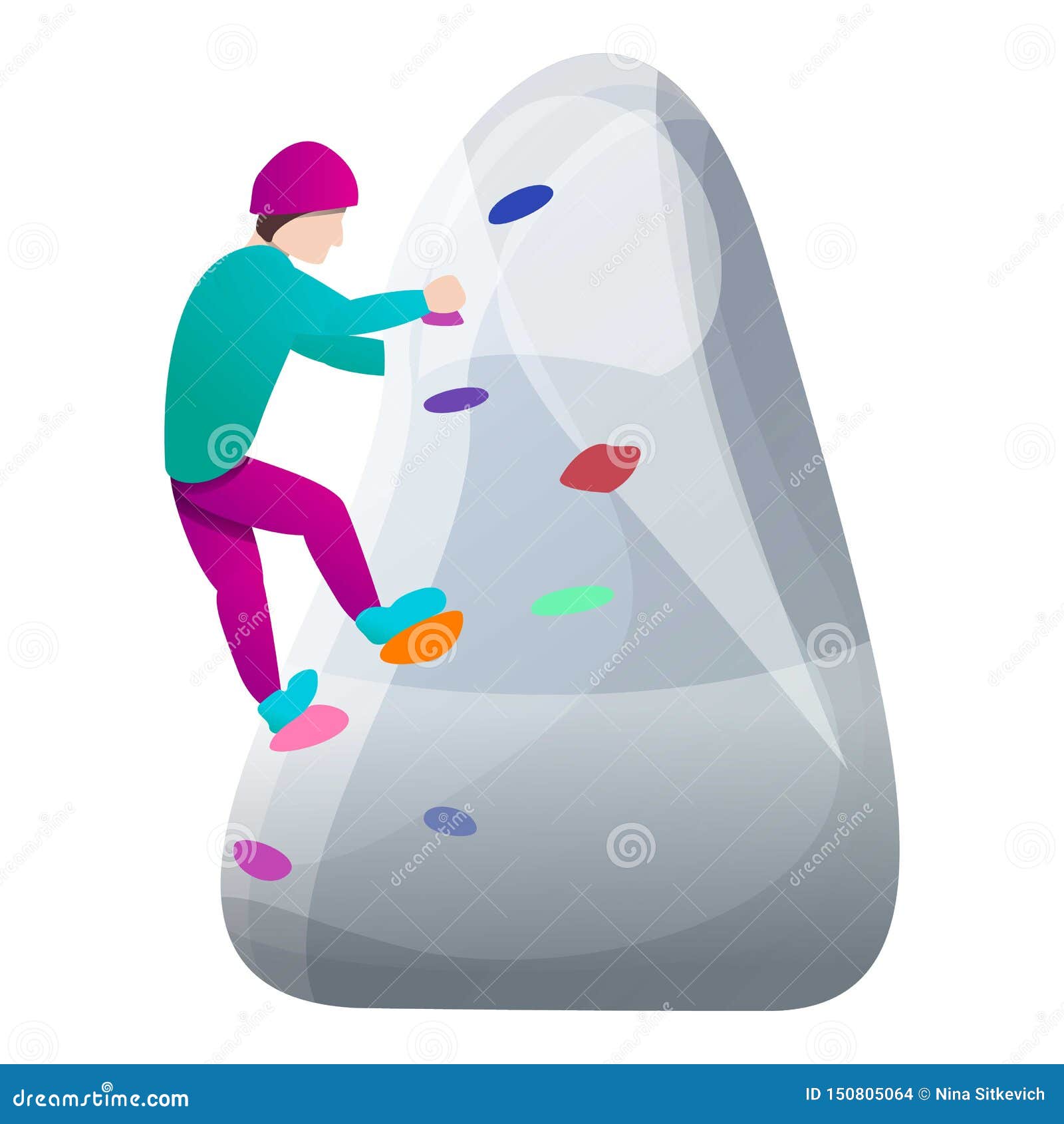 Student Wall Climbing Icon, Cartoon Style Stock Vector - Illustration ...