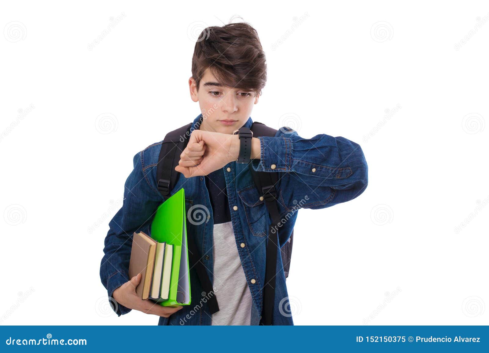 Student watching the clock stock image. Image of punctual - 152150375