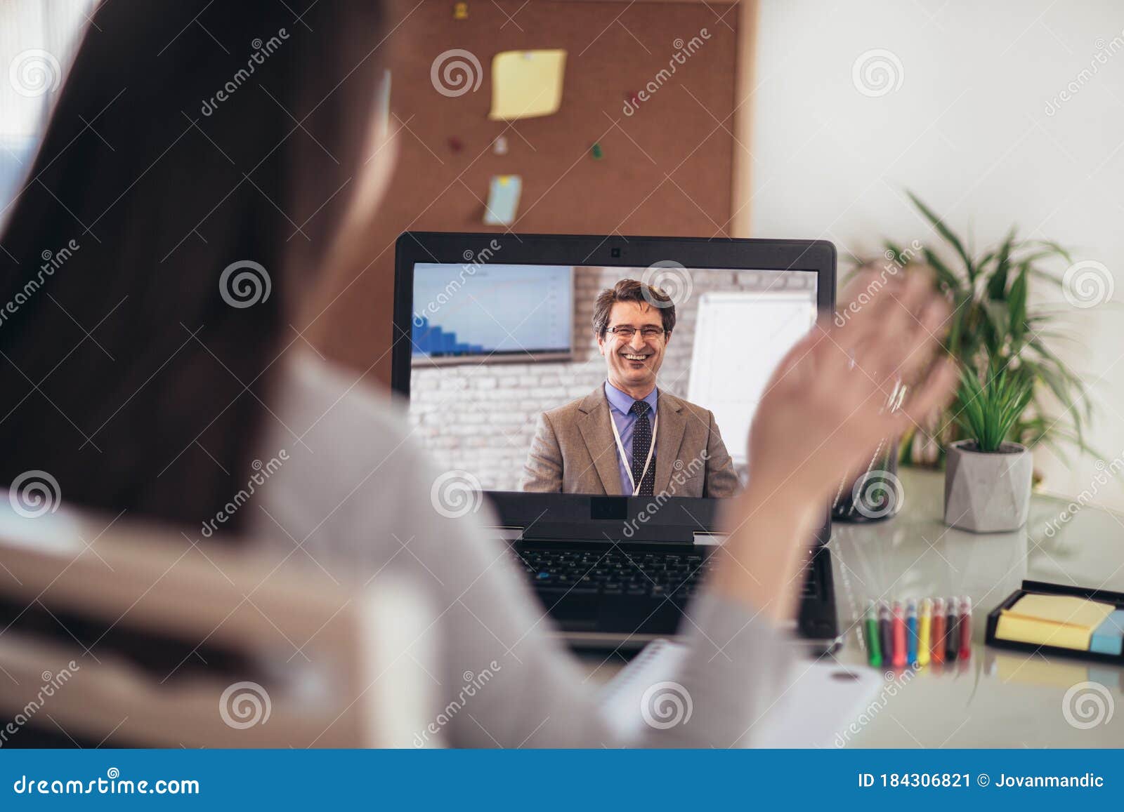 Student Watching Lesson Online and Studying from Home Stock Image ...