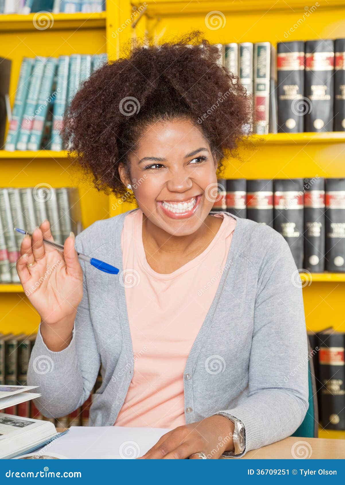 Student Waving while Looking Away in College Stock Image - Image of ...