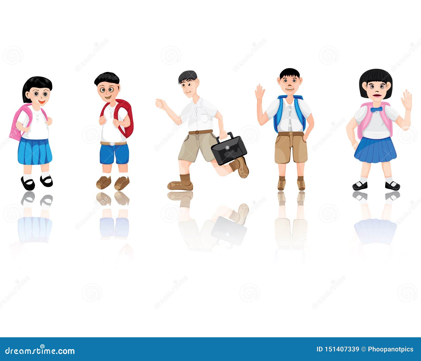 The Students on White Background Stock Vector - Illustration of ...