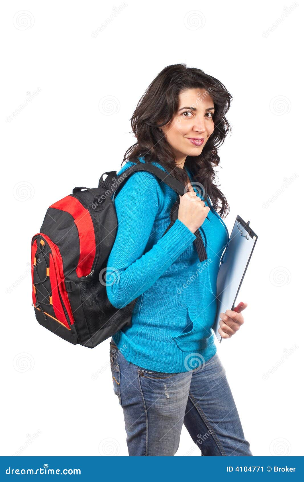 Student Woman with Backpack Stock Image - Image of preparation ...