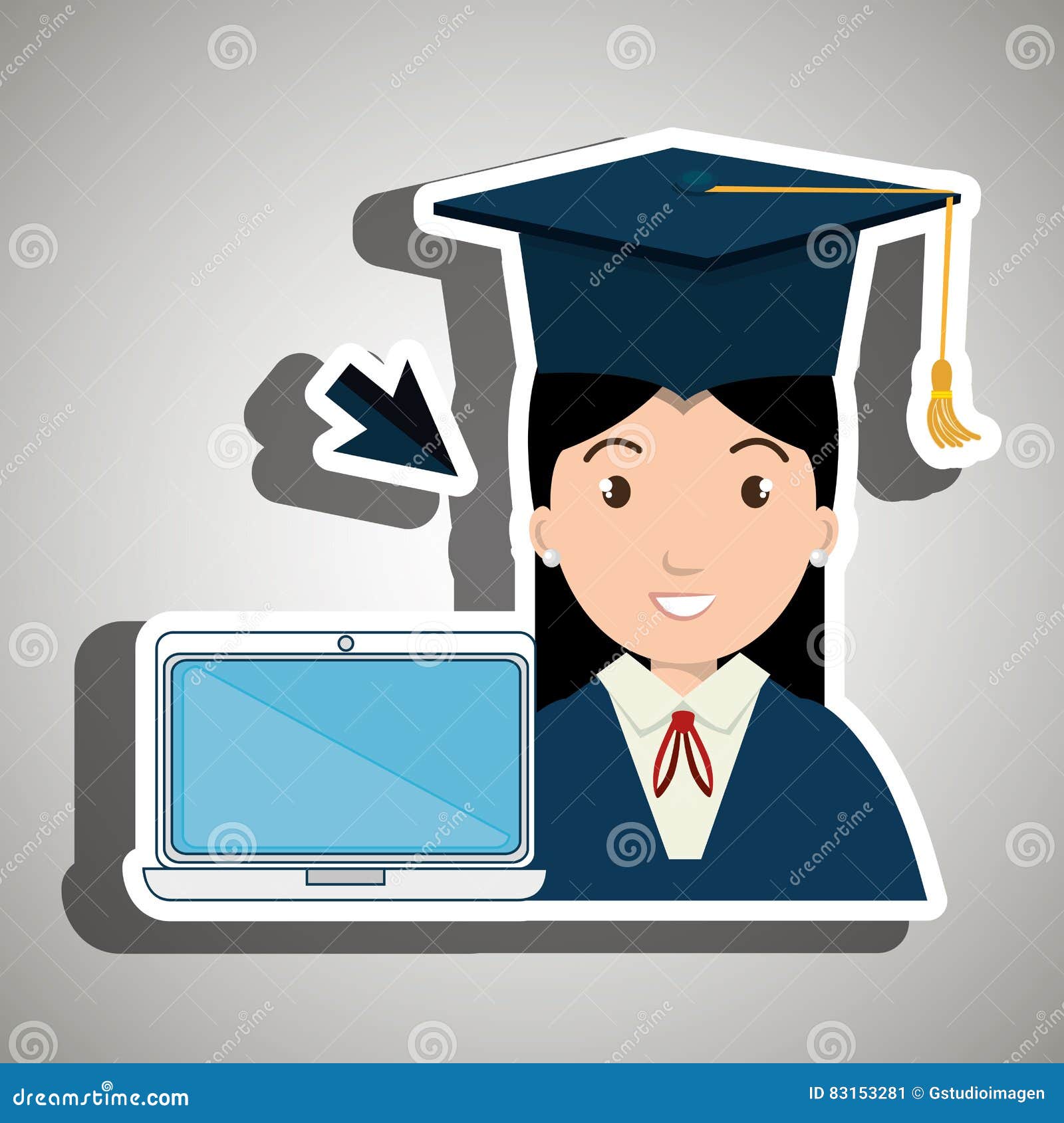 Student Woman Graduation Education Stock Illustration - Illustration of ...