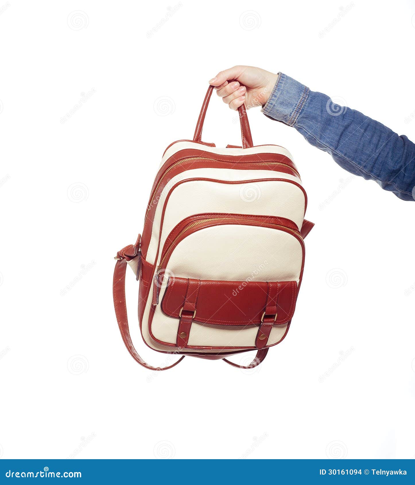 Student Woman is Holding Backpack Stock Photo - Image of portrait ...