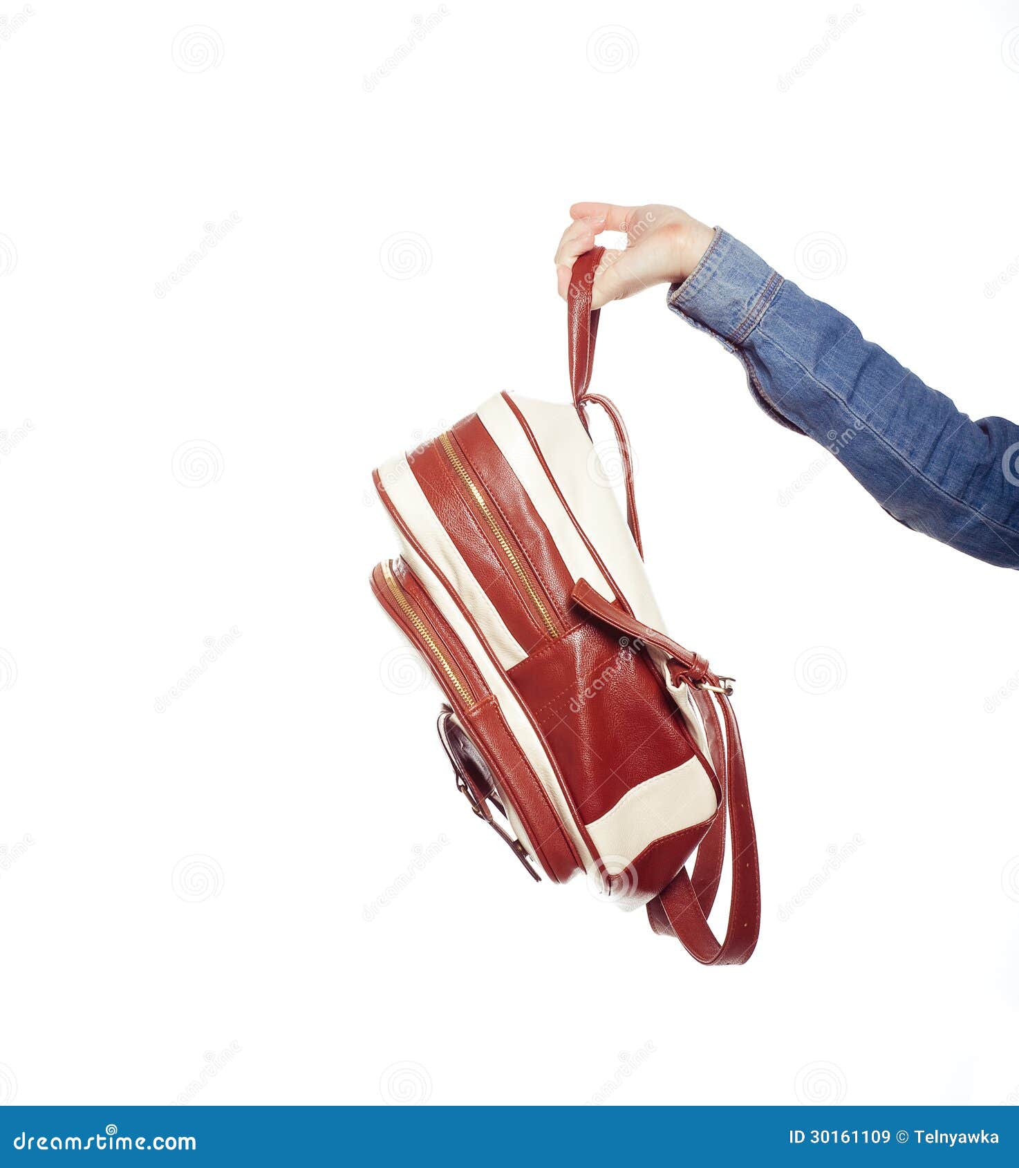 Student Woman is Holding Backpack Stock Image - Image of cheerful ...