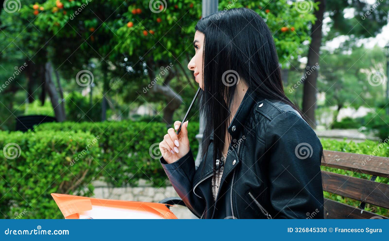 Student Woman Reflecting and Thinking Stock Photo - Image of holding ...