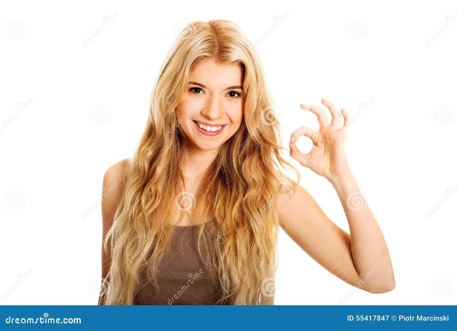 Student Woman Showing Perfect Sign Stock Image - Image of freedom ...