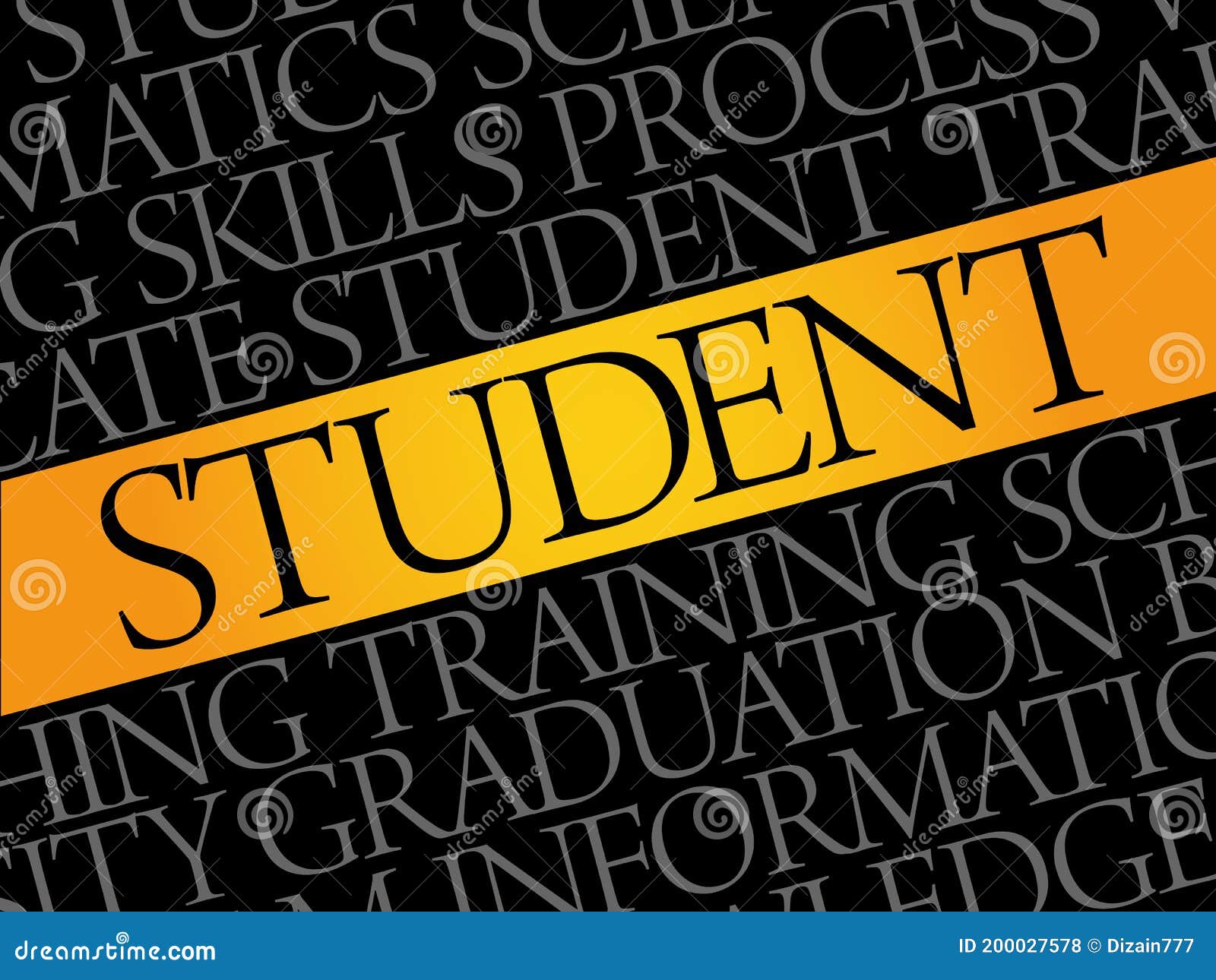 STUDENT word cloud collage stock illustration. Illustration of master ...
