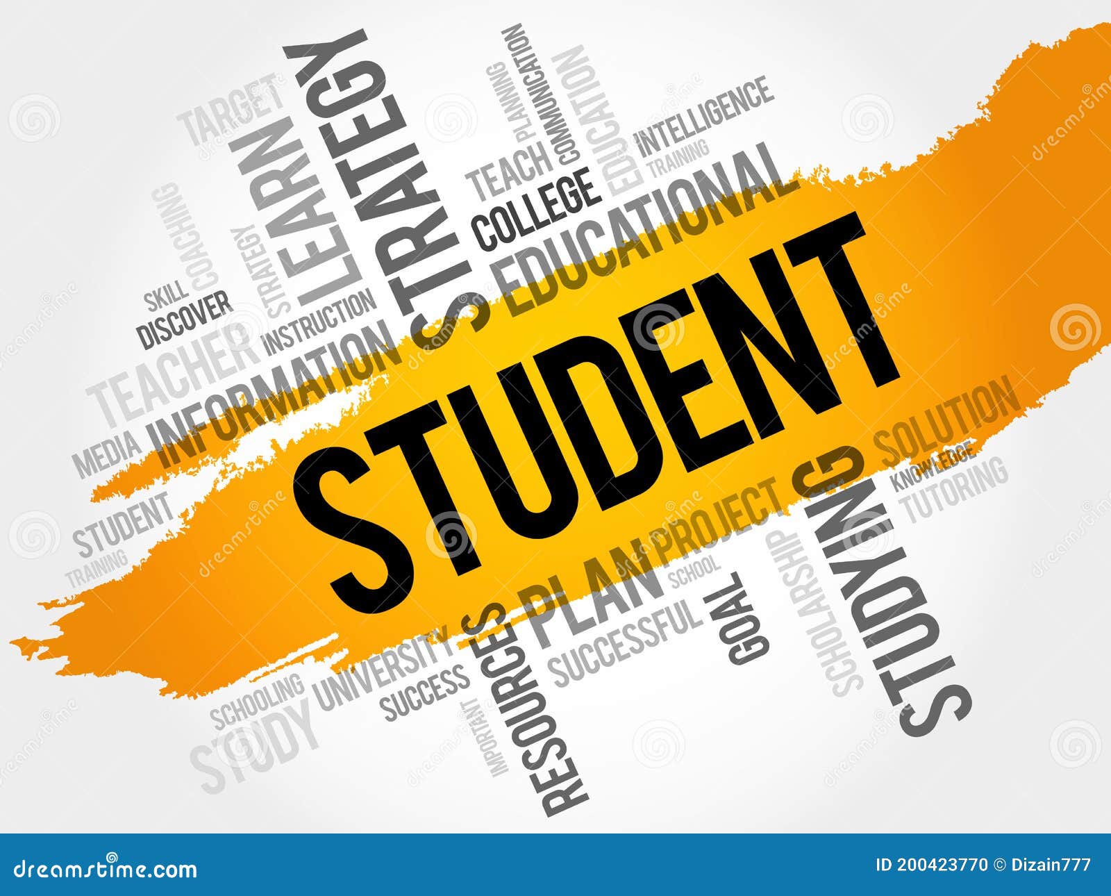 STUDENT word cloud stock illustration. Illustration of school - 200423770