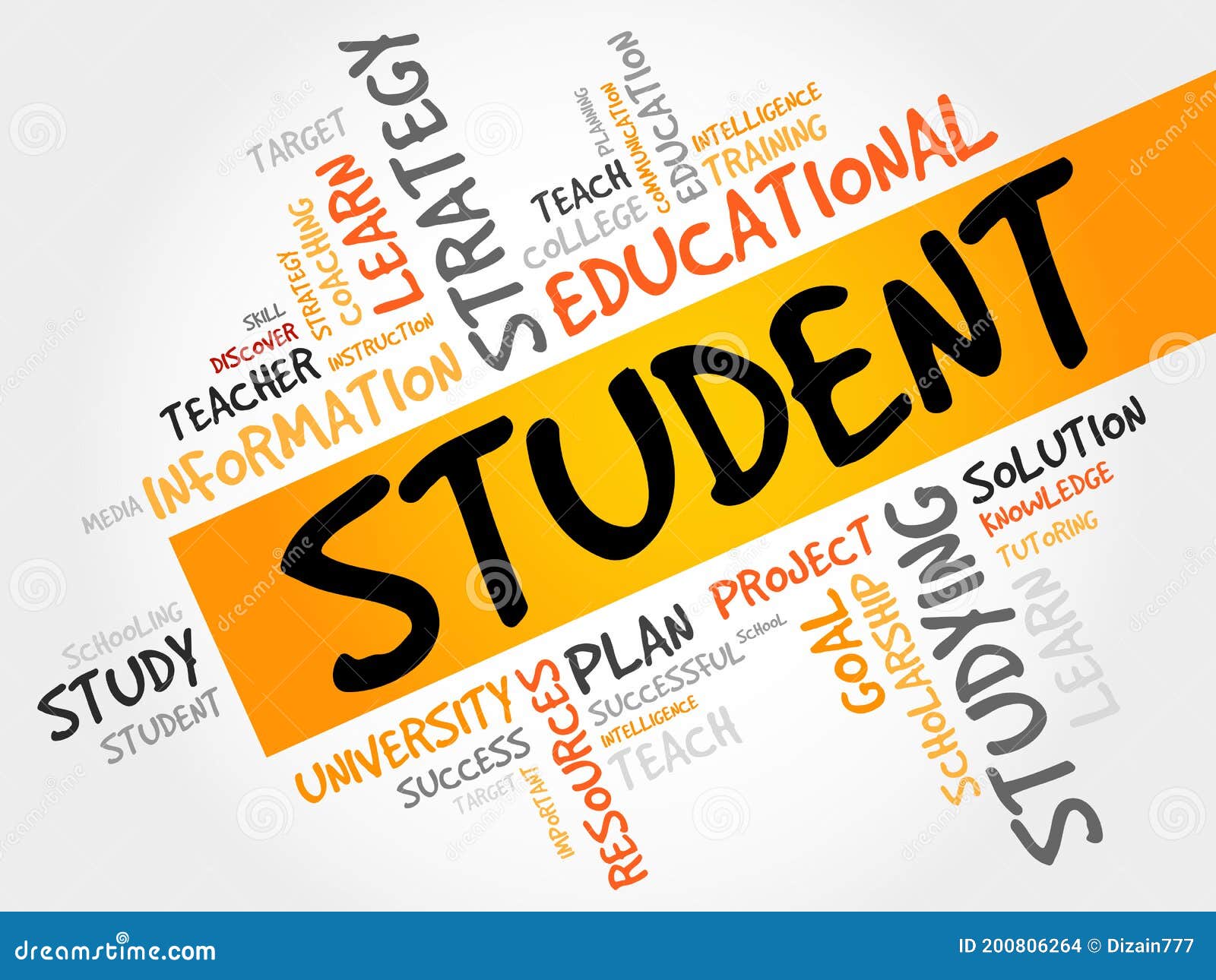 STUDENT word cloud stock illustration. Illustration of group - 200806264