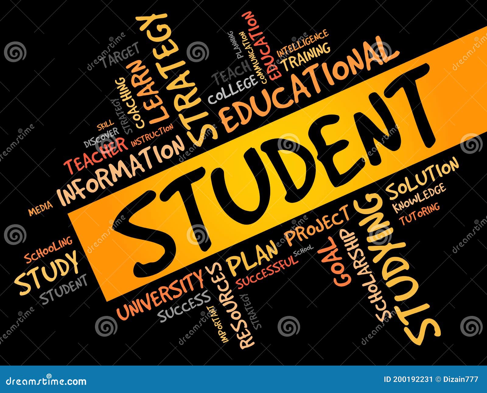 STUDENT word cloud stock illustration. Illustration of academic - 200192231