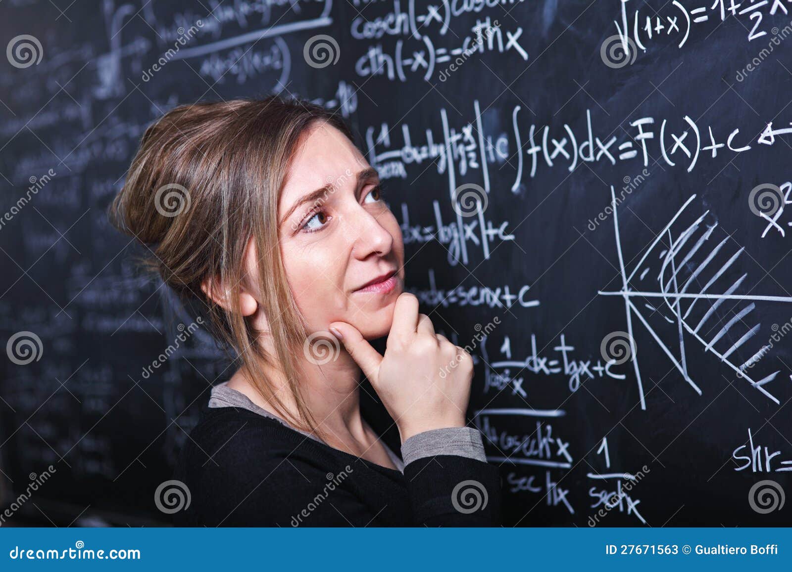 Student at work stock image. Image of class, chalkboard - 27671563