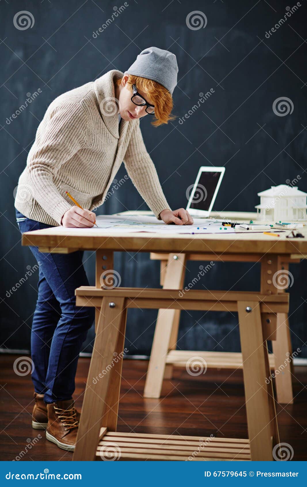 Student at work stock image. Image of smart, standing - 67579645