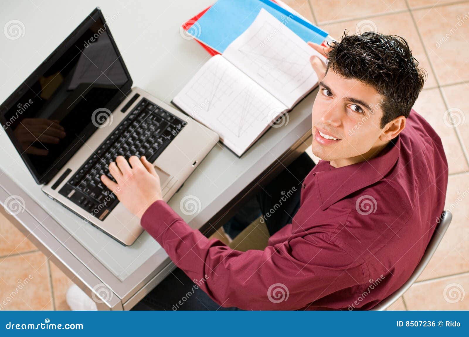 Student working stock photo. Image of note, desk, home - 8507236