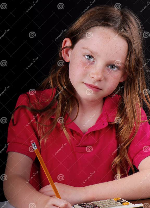 Student Working on Assignment Stock Photo - Image of school, math: 5083348