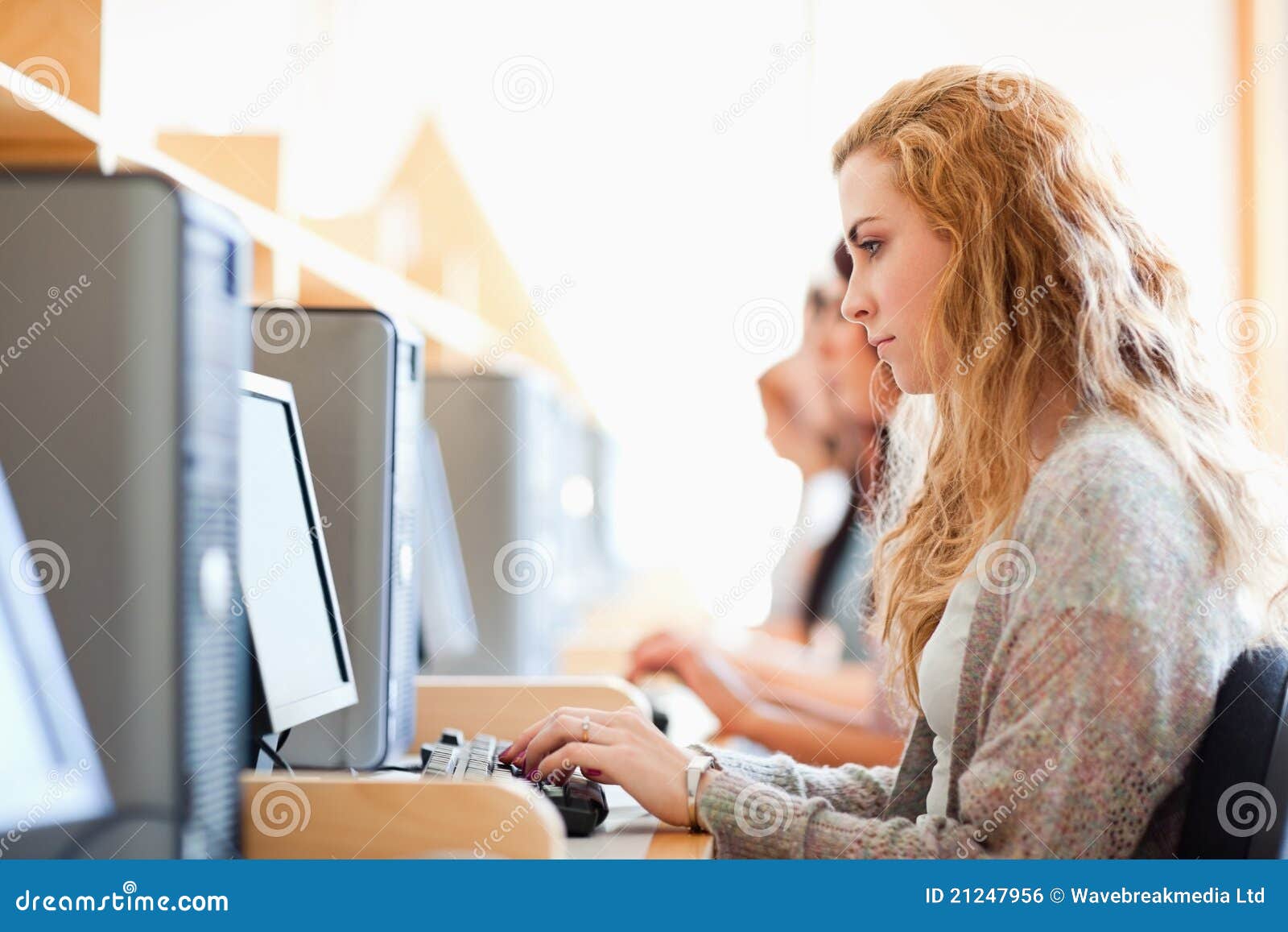 Student Working with a Computer Stock Photo - Image of attitude ...