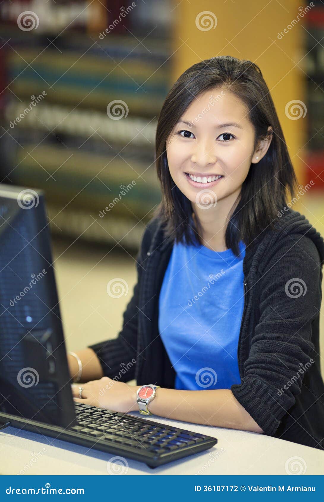 Student Working at Computer Stock Photo - Image of body, education ...