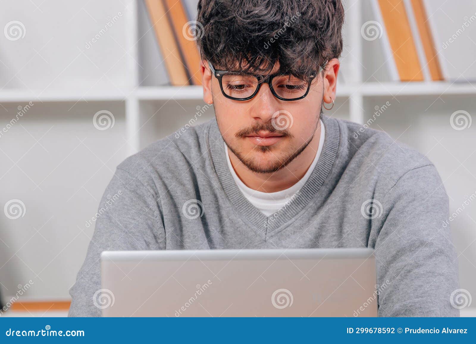 Student Working with Computer Stock Photo - Image of campus, studies ...