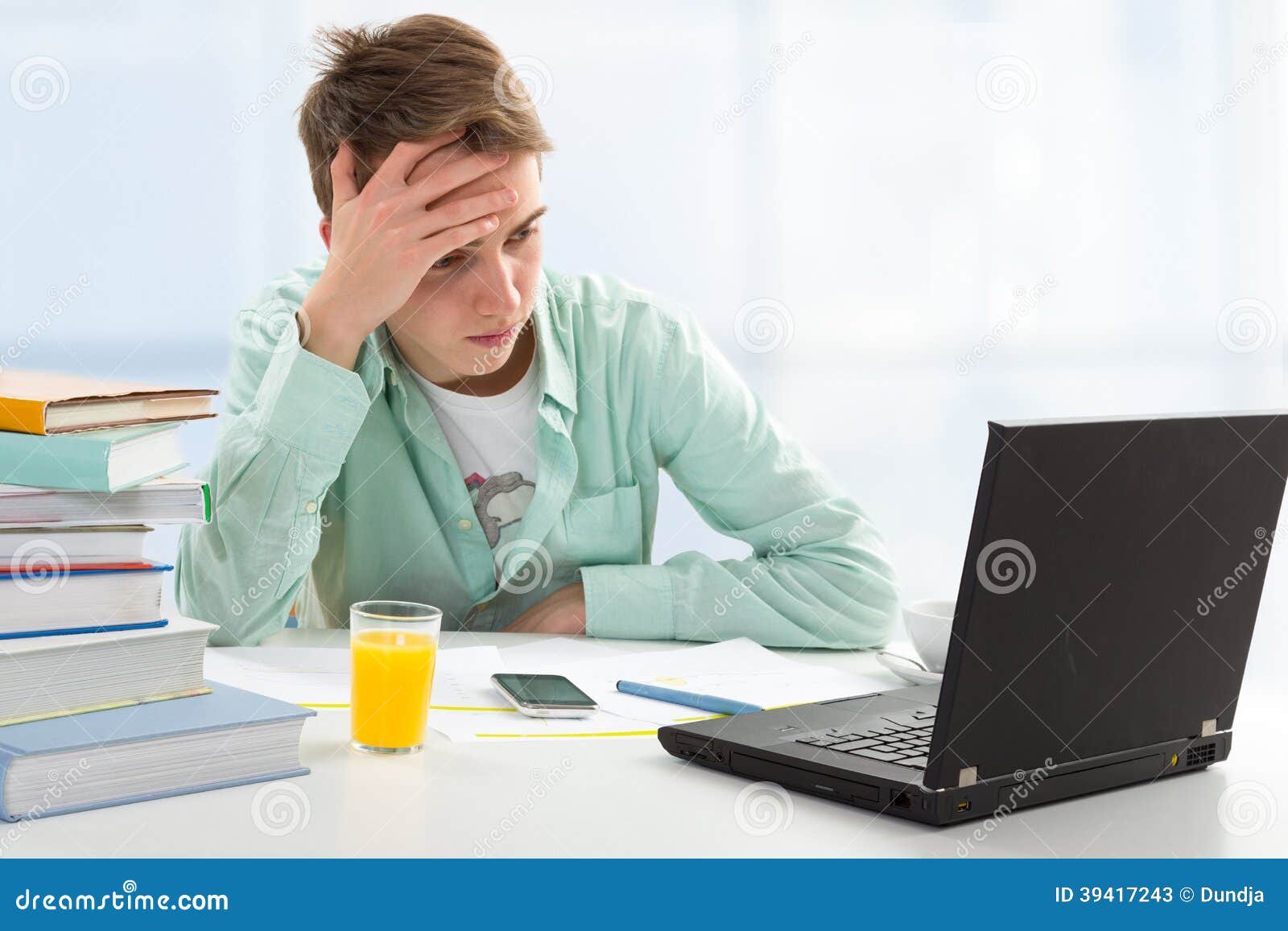 Student Working on Computer Stock Image - Image of teen, caucasian ...