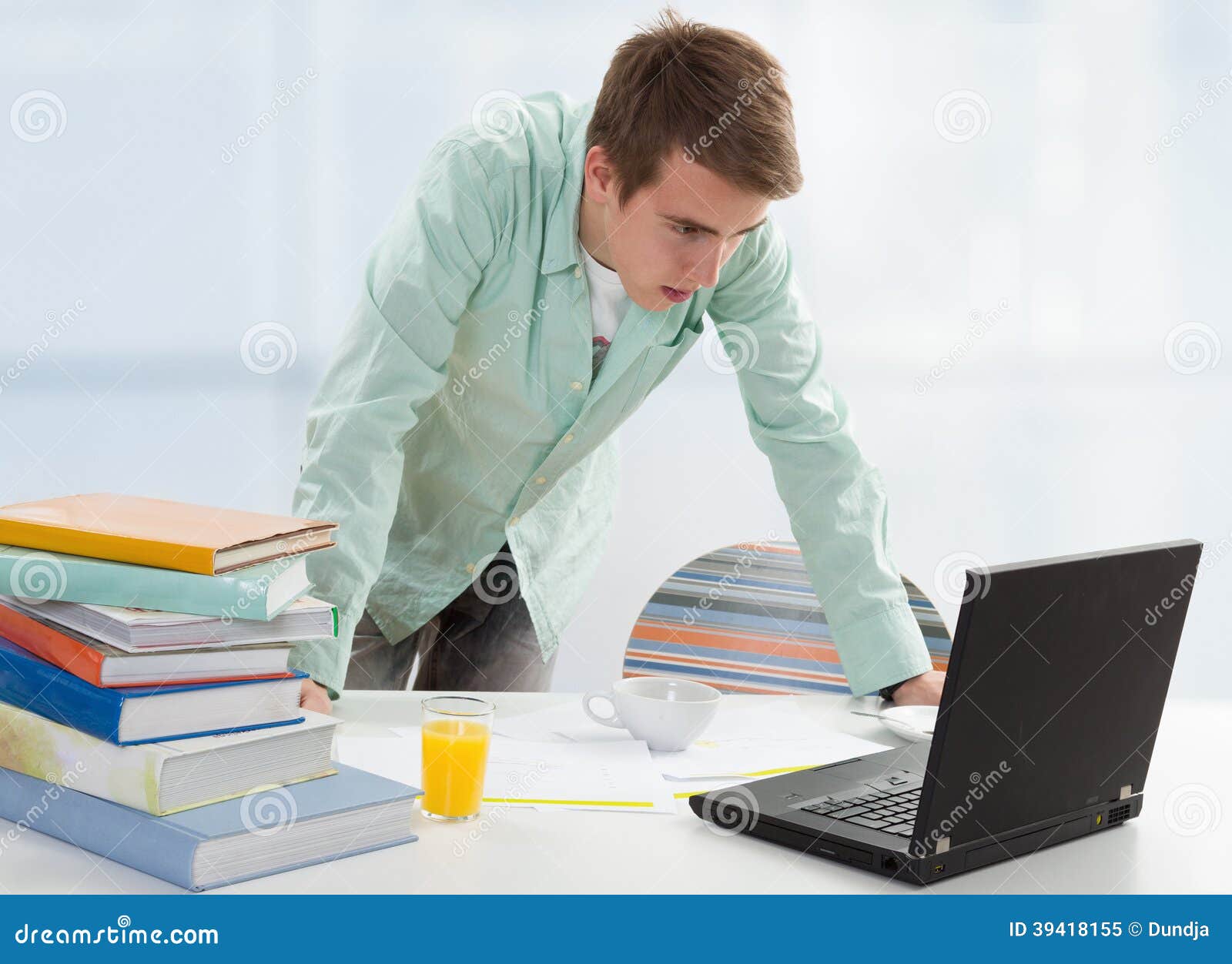 Student Working on Computer Stock Image - Image of laptop, problem ...