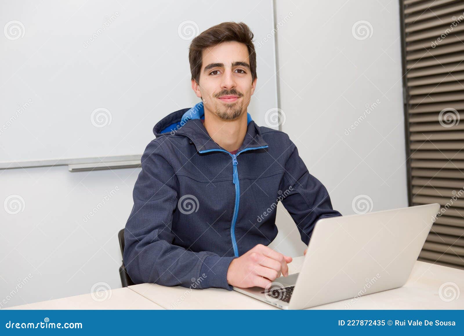 Student Working at Computer Stock Image - Image of laptop, chair: 227872435