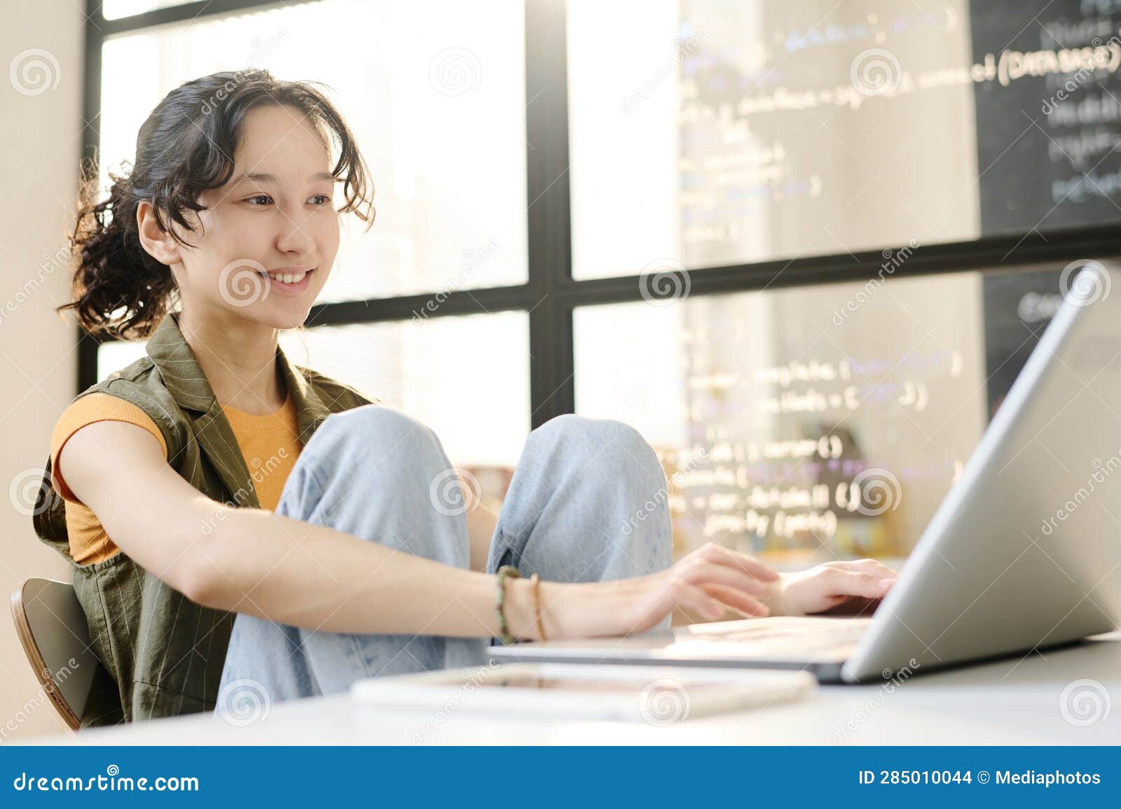 Student Working on Laptop in the Classroom Stock Photo - Image of ...
