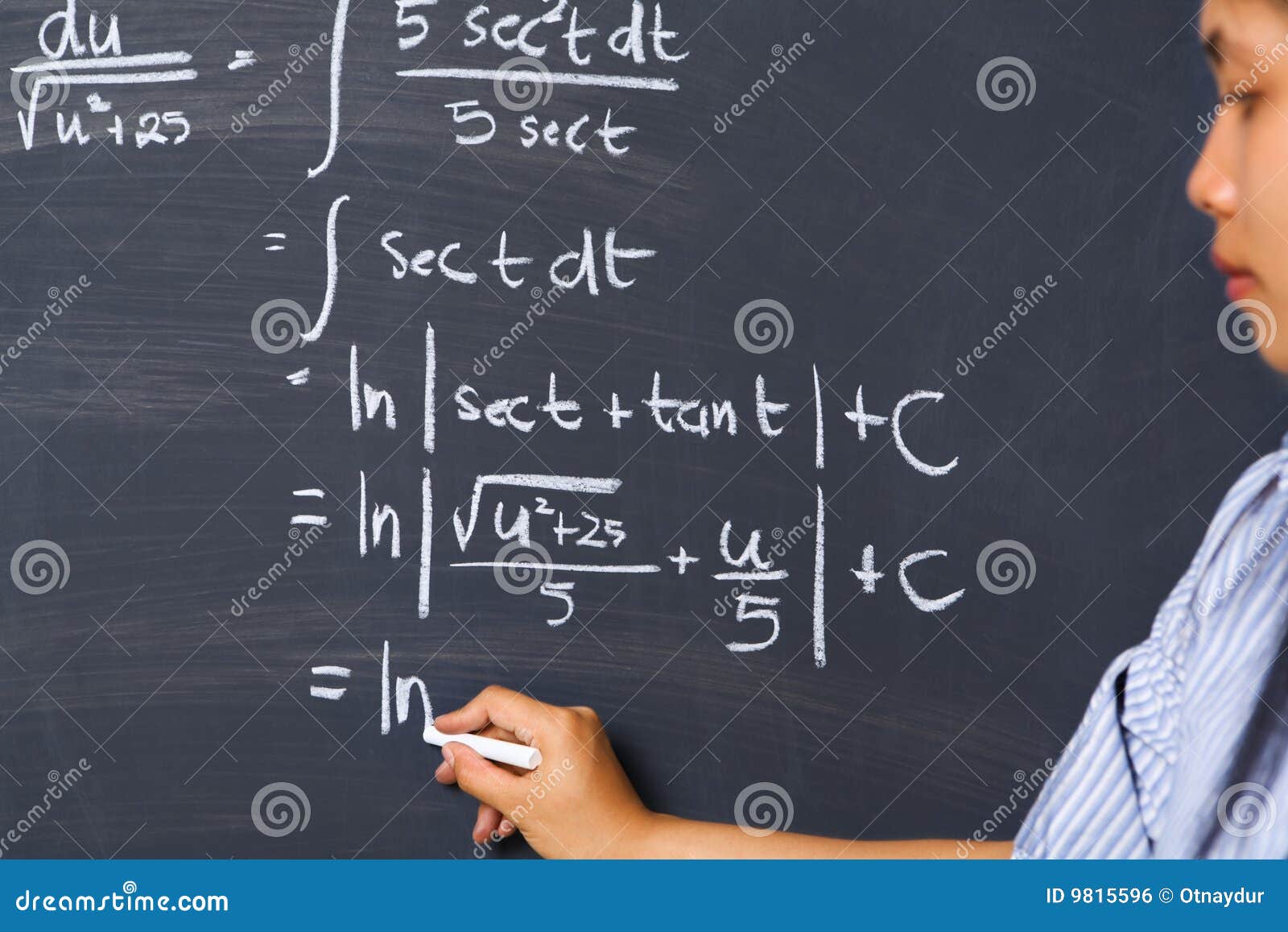Student Working on Mathematics Problem Stock Photo - Image of school ...