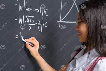 Student Working on Mathematics Problem Stock Image - Image of formula ...