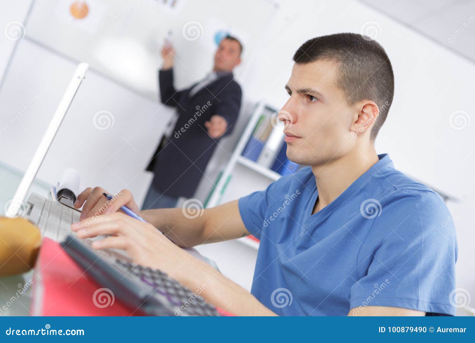Student Working Out Problems on Calculator Stock Photo - Image of ...