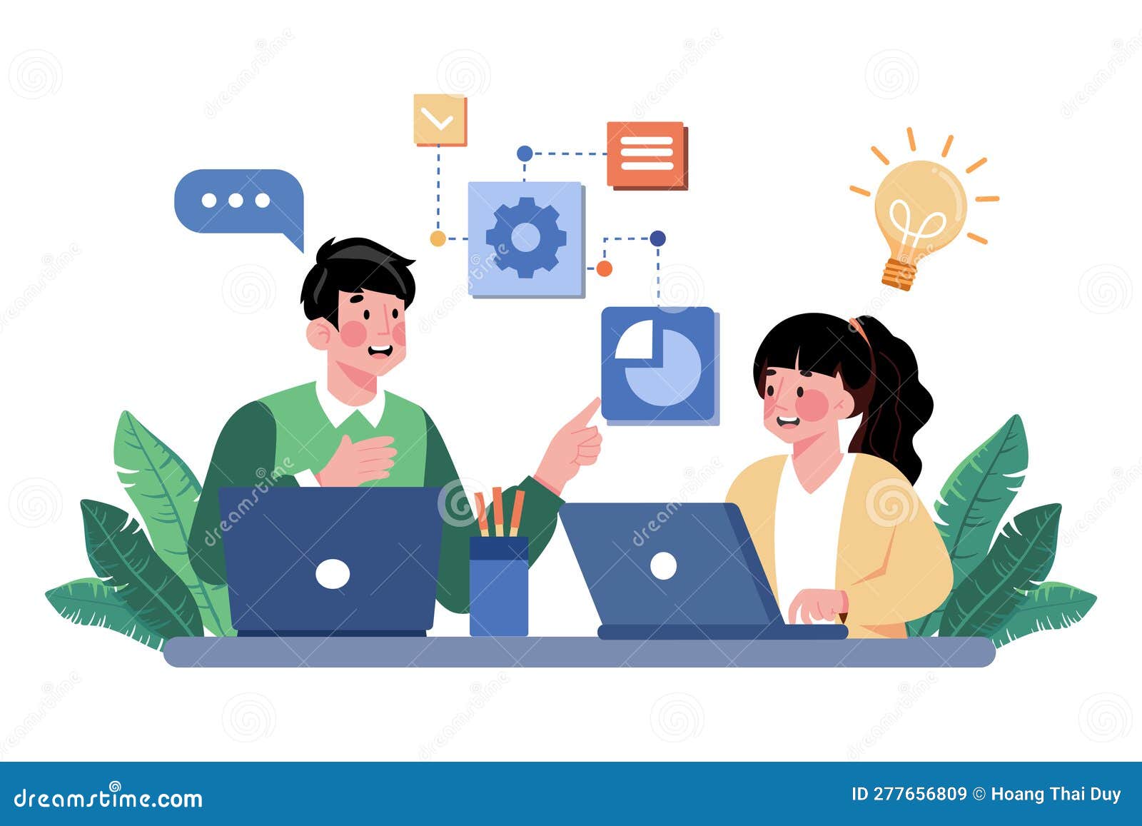 A Student Uses Flashcards To Memorize Vocabulary Words Vector Illustration | CartoonDealer.com ...