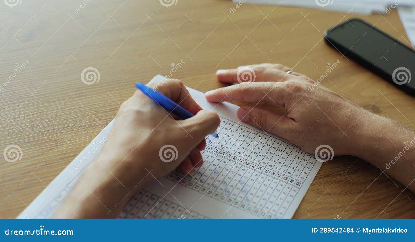 Student Write Educational Test English Exam Studying in University ...