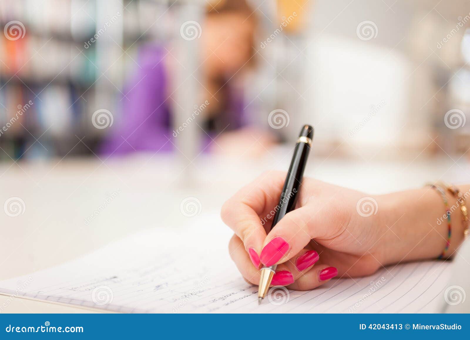 Student Writing on a Copybook Stock Image - Image of qualifying, detail ...