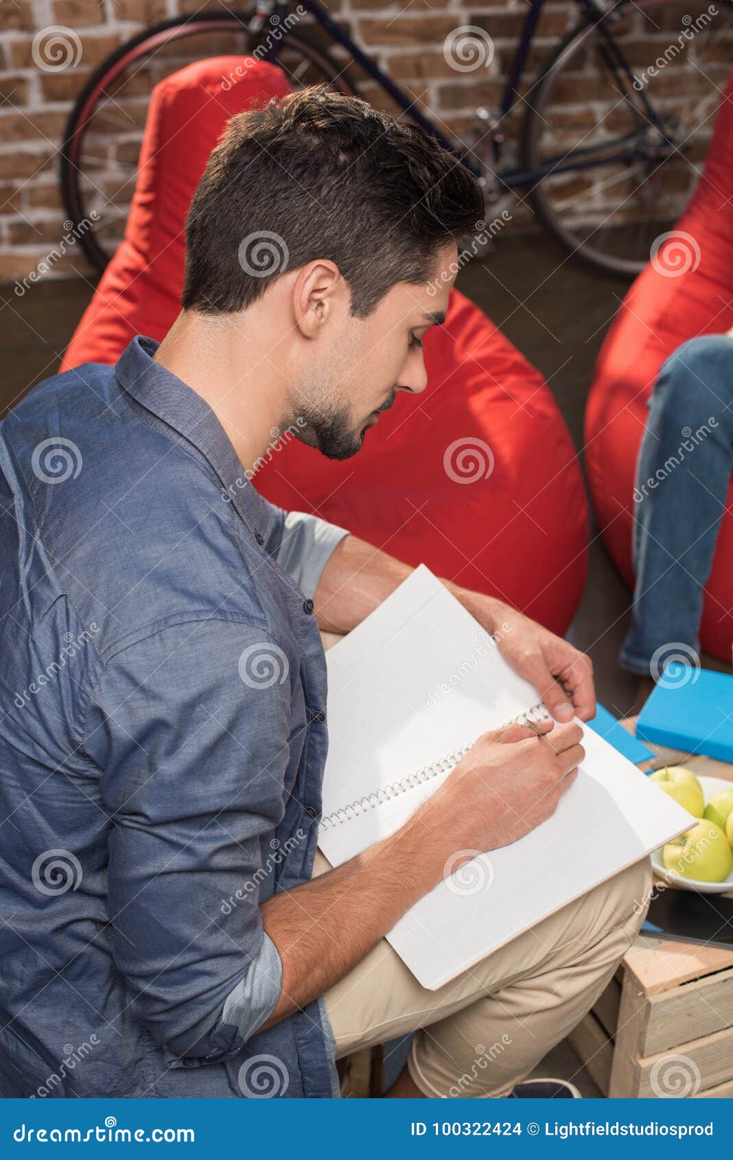 Student Writing in Copybook Stock Photo - Image of academic, male ...