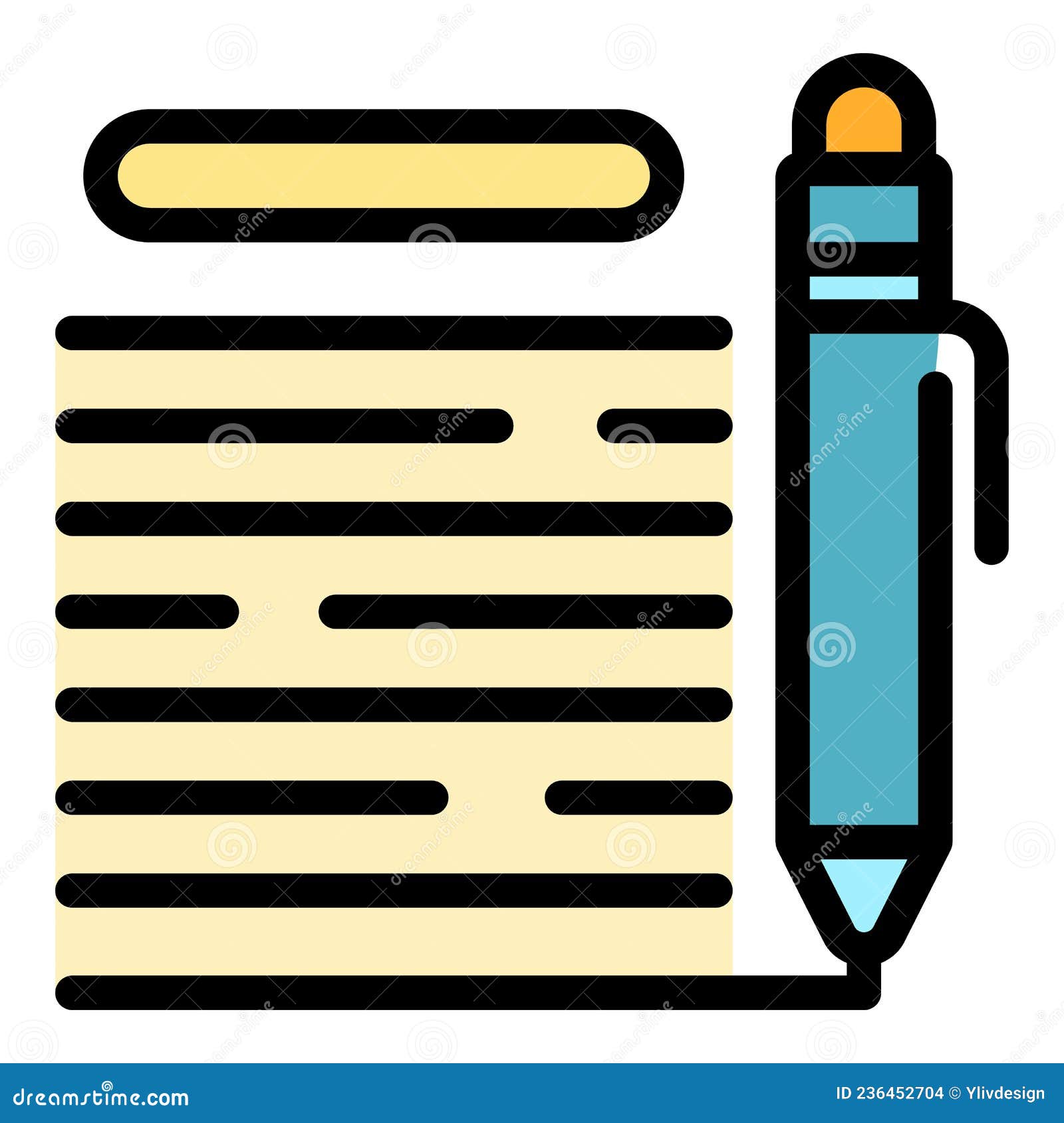 Student Writing Icon Color Outline Vector Stock Vector - Illustration ...