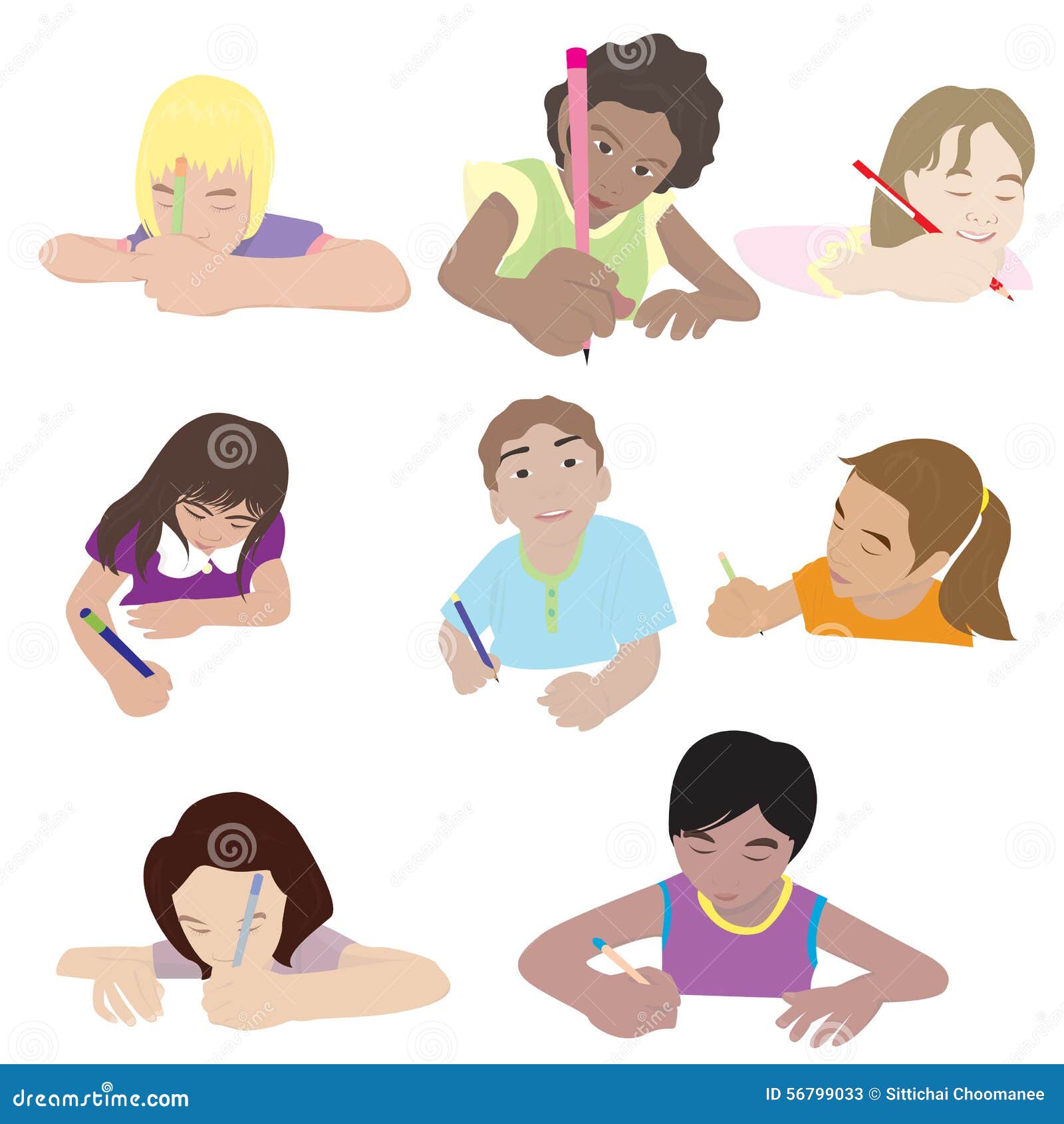 Student writing stock illustration. Illustration of education - 56799033