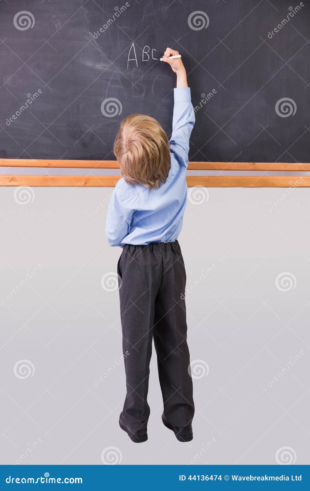Student Writing on Large Blackboard Stock Photo - Image of fair ...