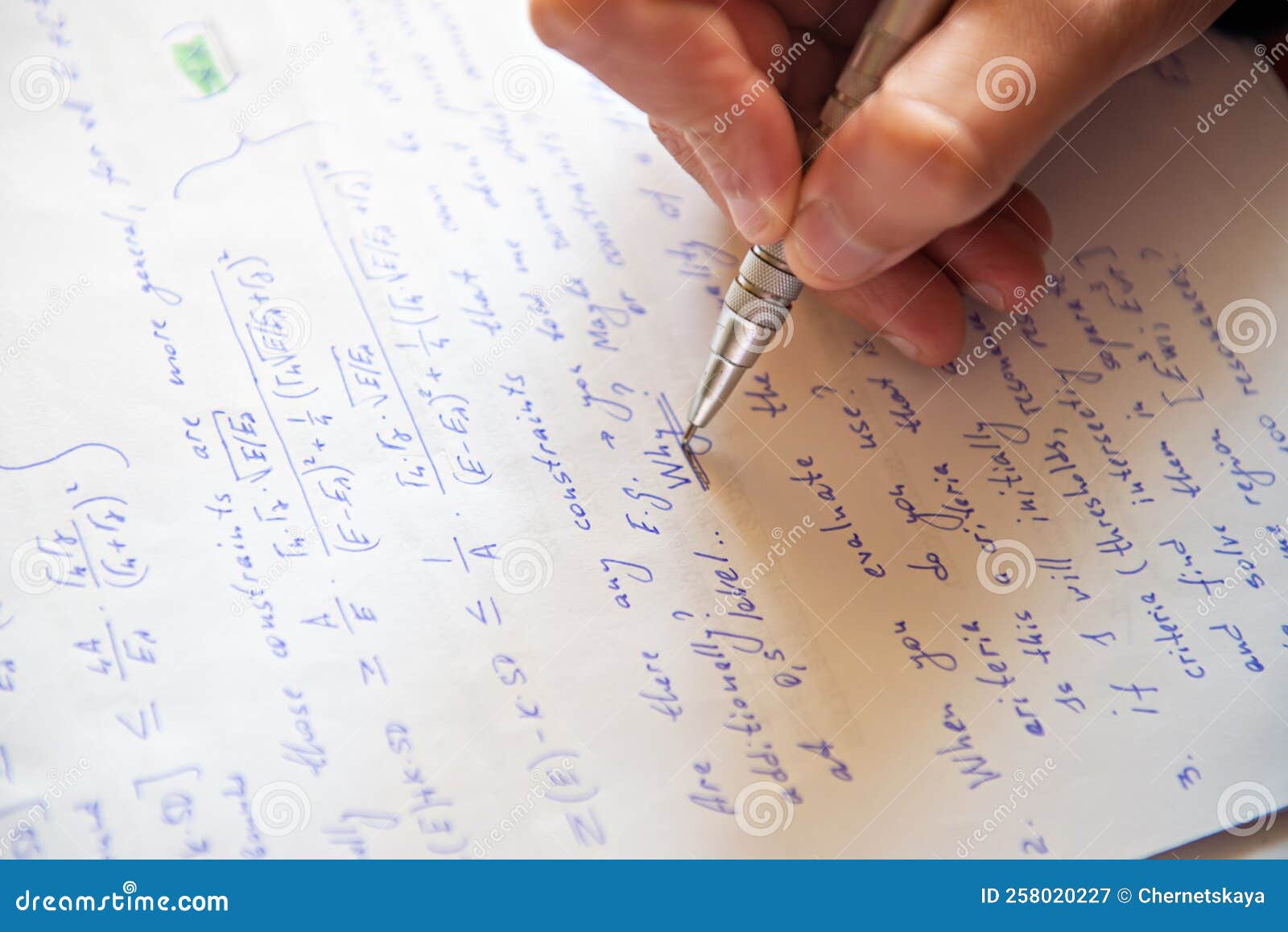 Student Writing Mathematical Calculations on Paper, Closeup Stock Image ... Student Writing Mathematical Calculations on Paper, Closeup Stock Image ...