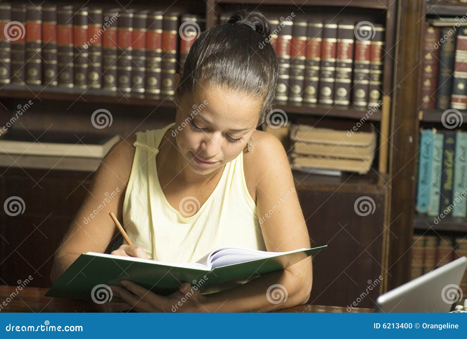Student Writing in Notebook - Horizontal Stock Photo - Image of woman ...