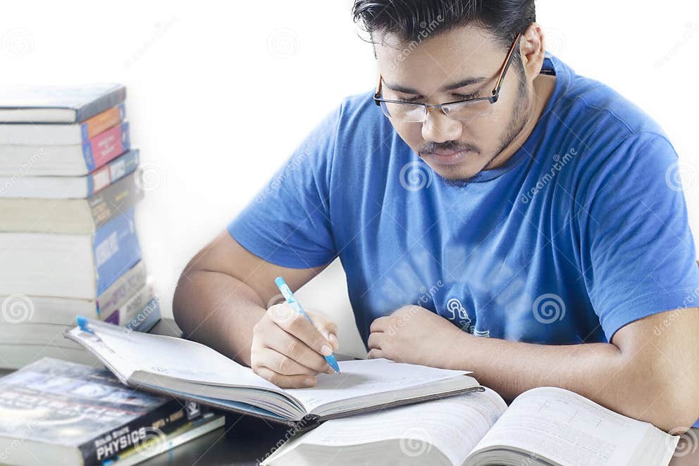 STUDENT WRITING on NOTEBOOK Stock Image - Image of casual, adult: 154201793