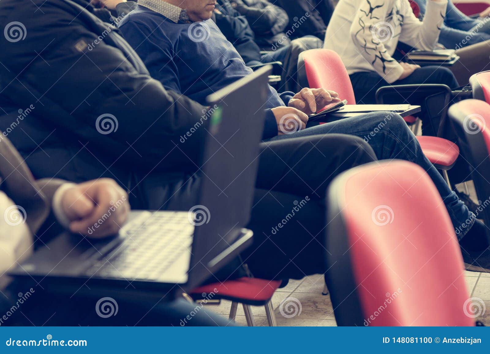 Student Writing Notes during Conference Training Session. Stock Photo ...