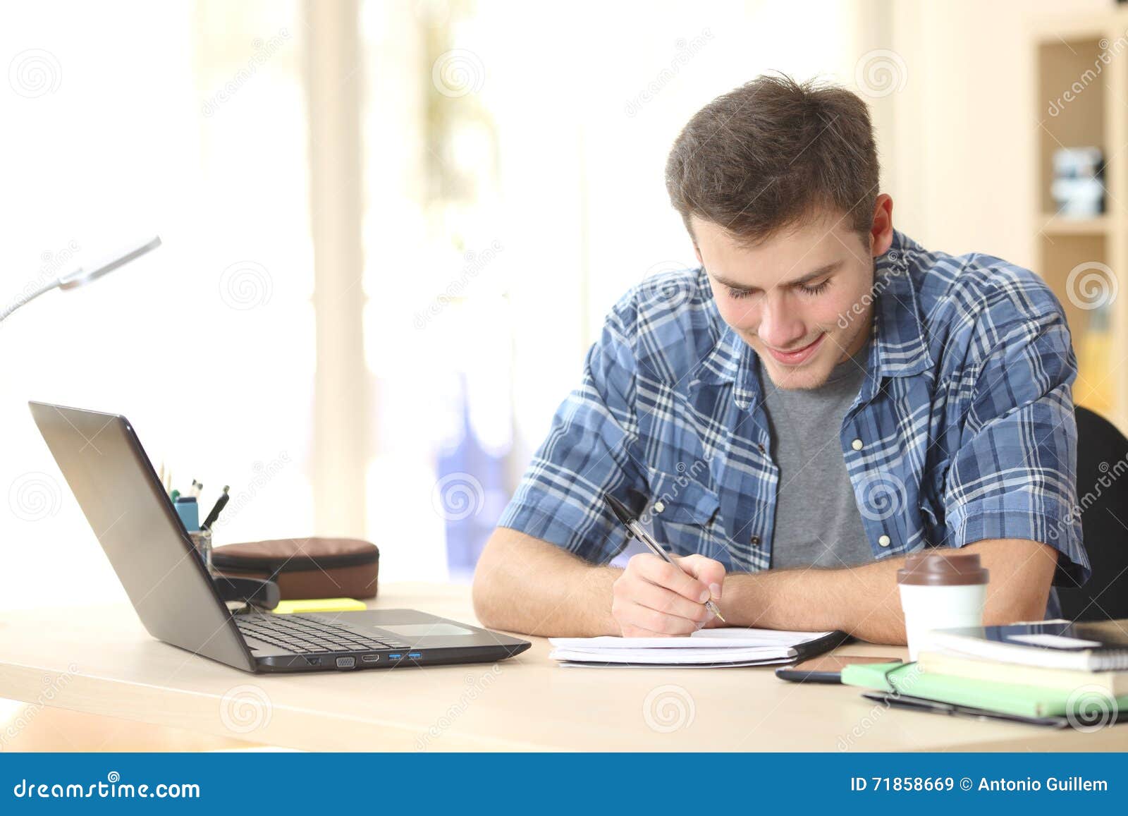 Student Writing Notes in a Notebook Stock Image - Image of adult ...
