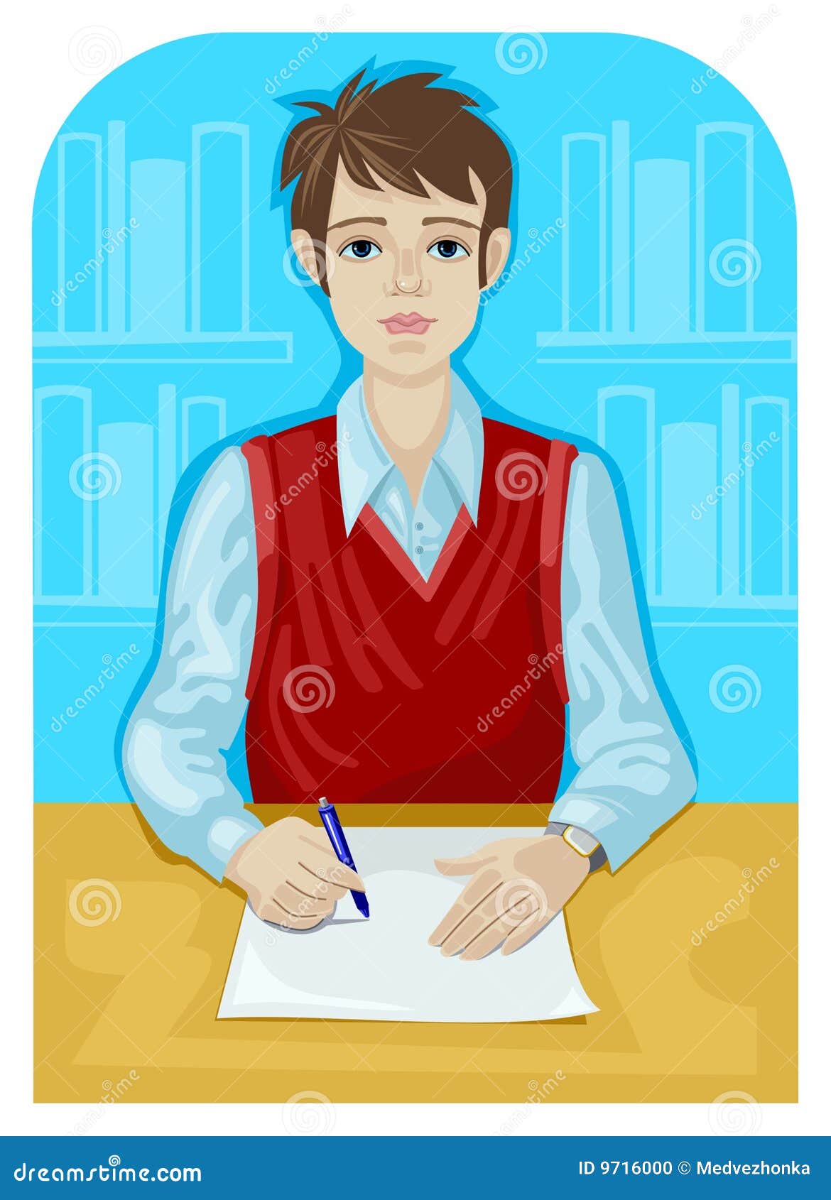 Male Student Computer Writing Stock Illustrations – 558 Male Student ...