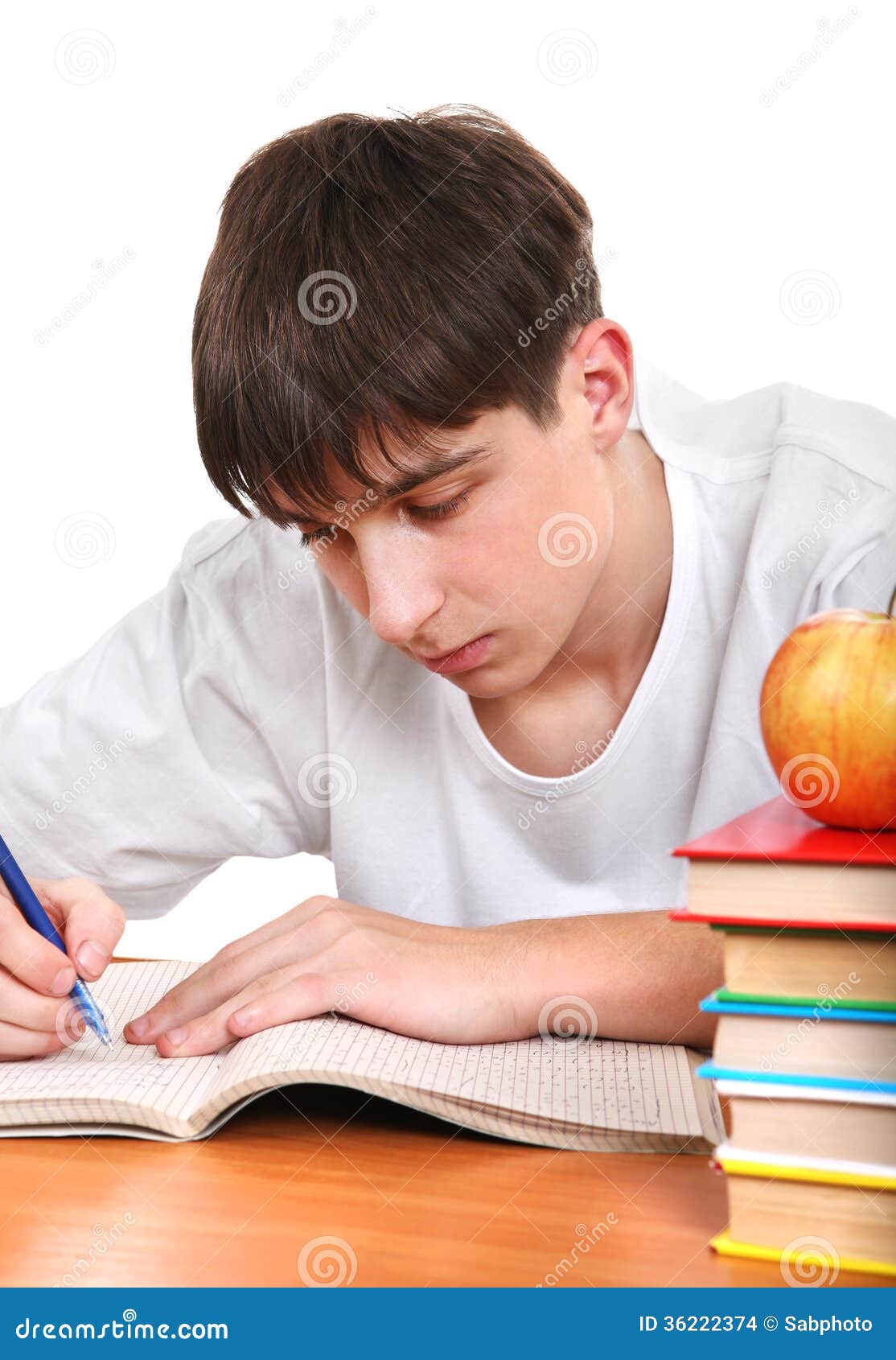 Student writing stock photo. Image of handsome, shirt - 36222374