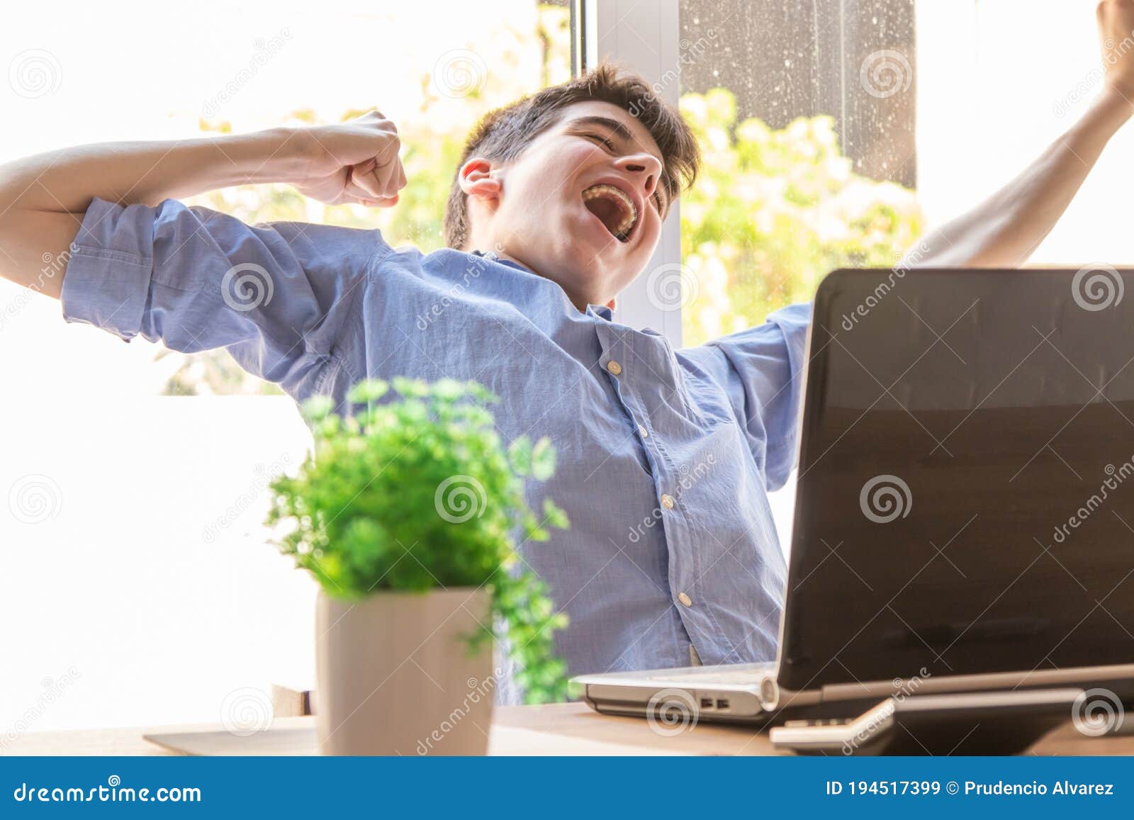 Student Yawning Exhausted at Desk Stock Image - Image of concepts ...