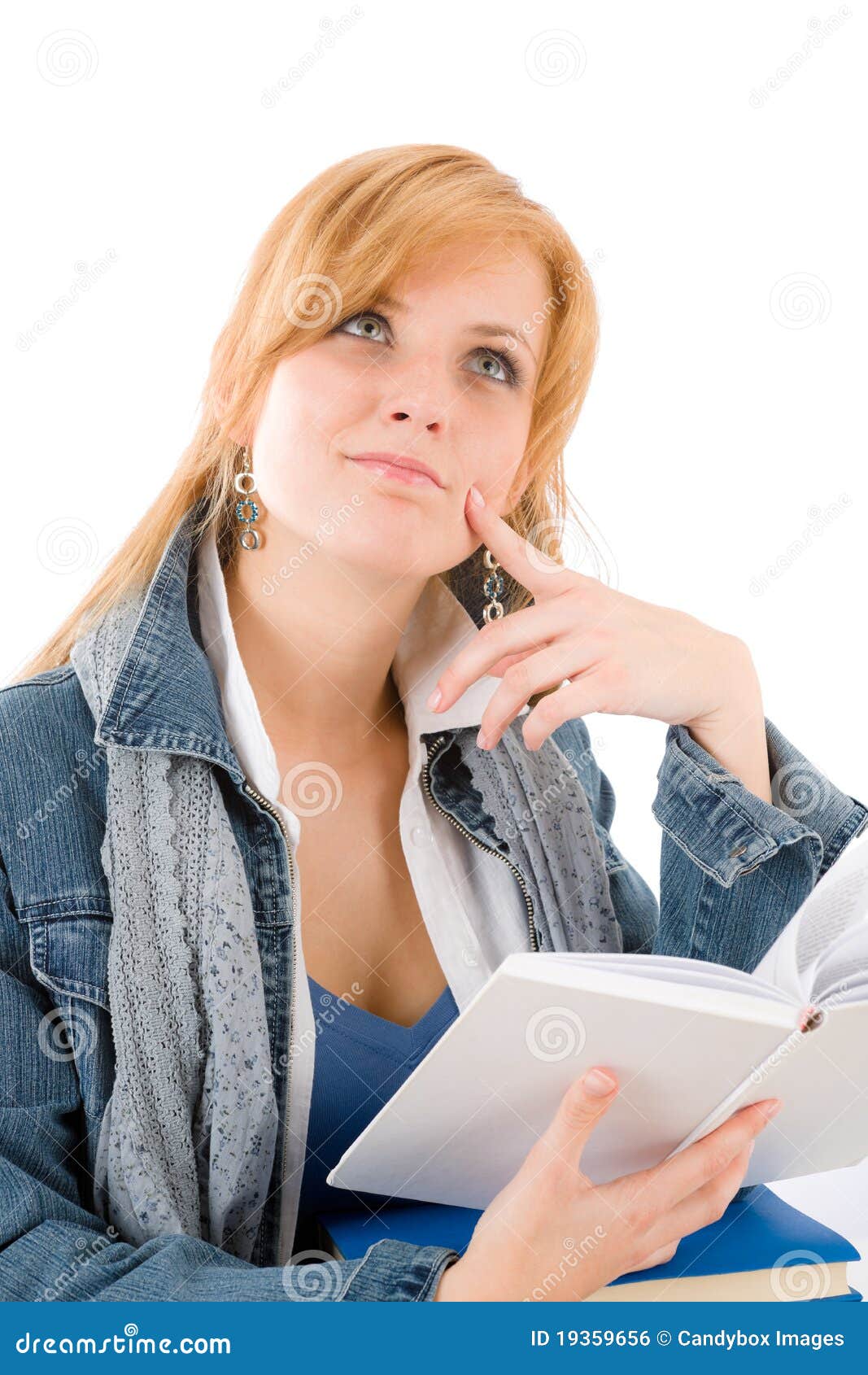 Student Young Woman Hold Book Stock Photo - Image of woman, fashion ...