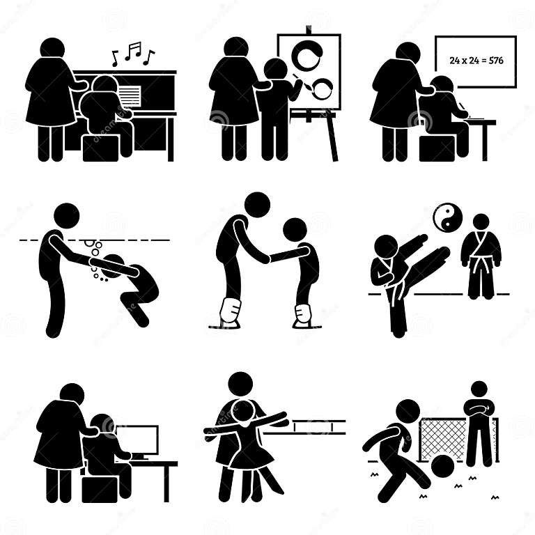 Studenten-Learning Various Knowledge-Piktogramm Clipart Vektor ...