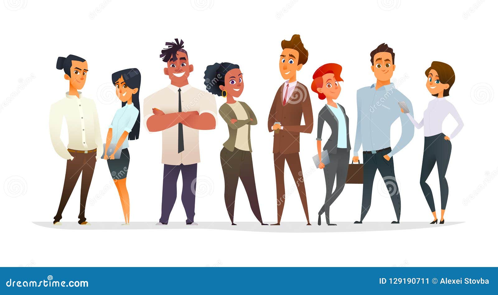 Collection of Charming Young Businessmen and Managers. Flat Modern ...