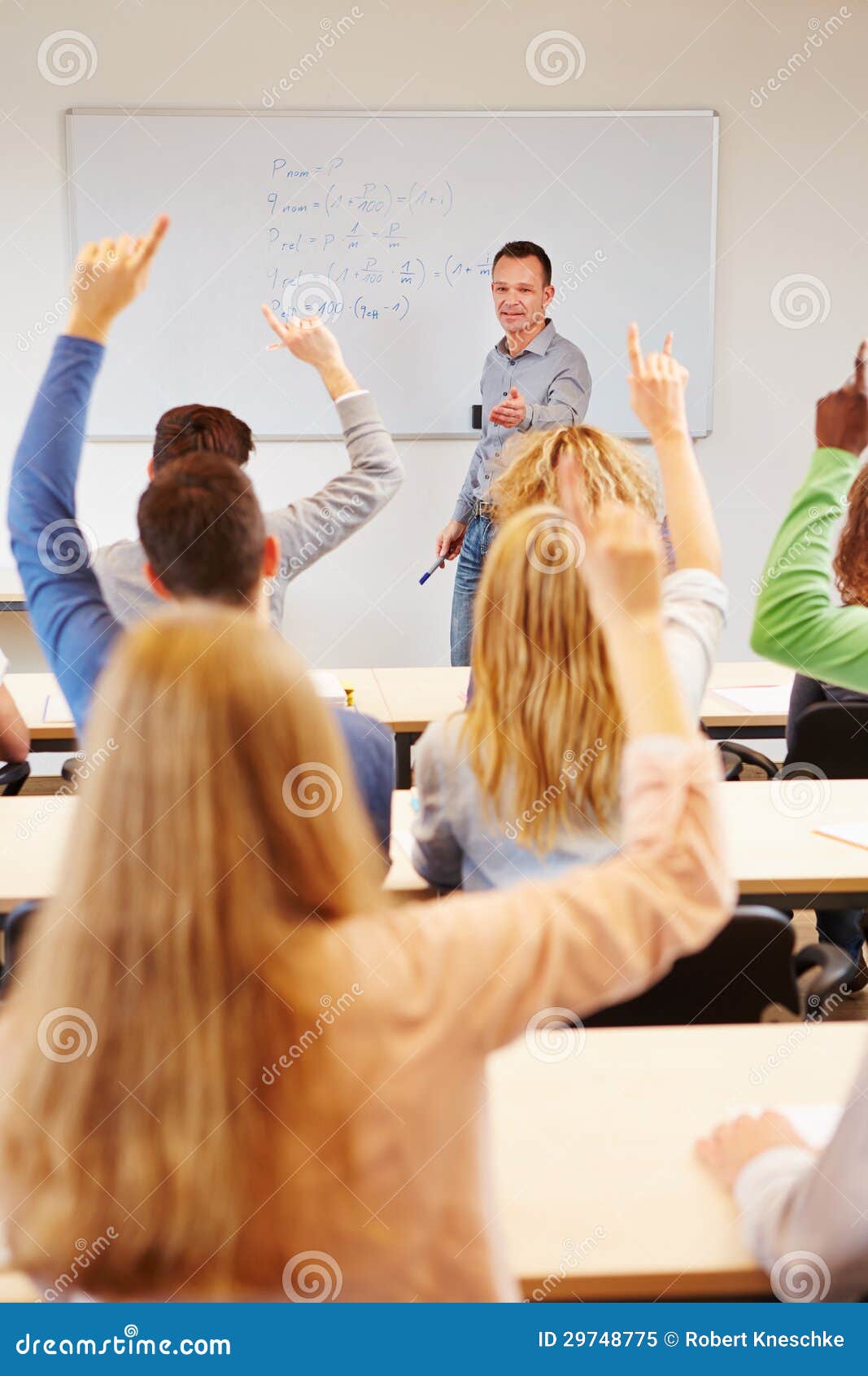 Students Answering Question Stock Image - Image of answer, hand: 29748775